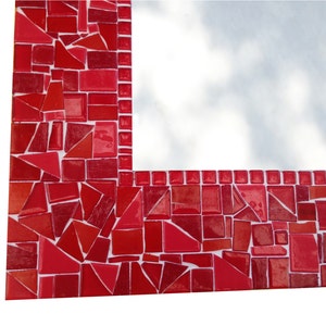 Red Wall Mirror, Rectangular Mirror, Mirror Decor, Mosaic Mirror - Etsy