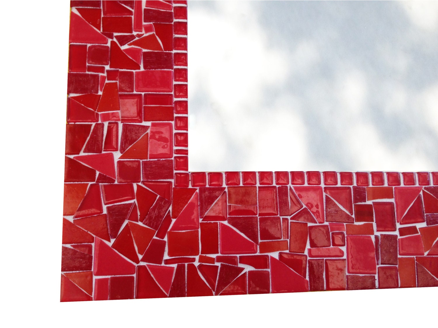 Red Wall Mirror Rectangular Mirror Mirror Decor Mosaic - Etsy