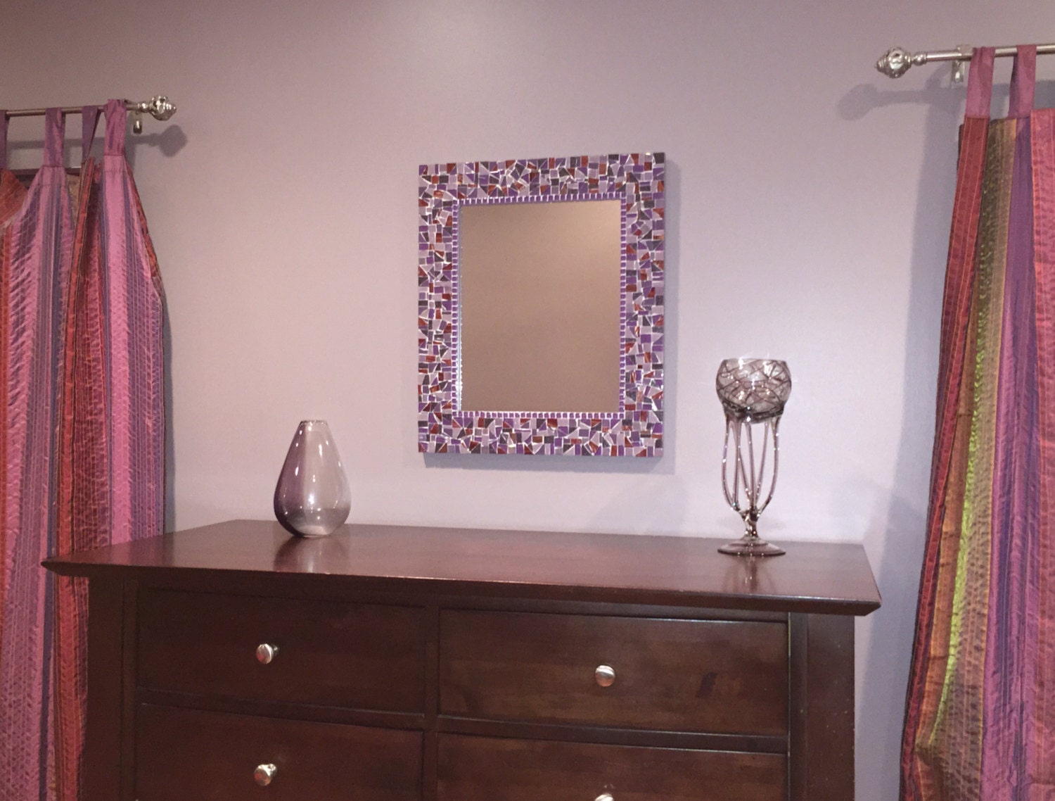 Wall Mirror Purple Mosaic Mirror Large Decorative Mirror - Etsy