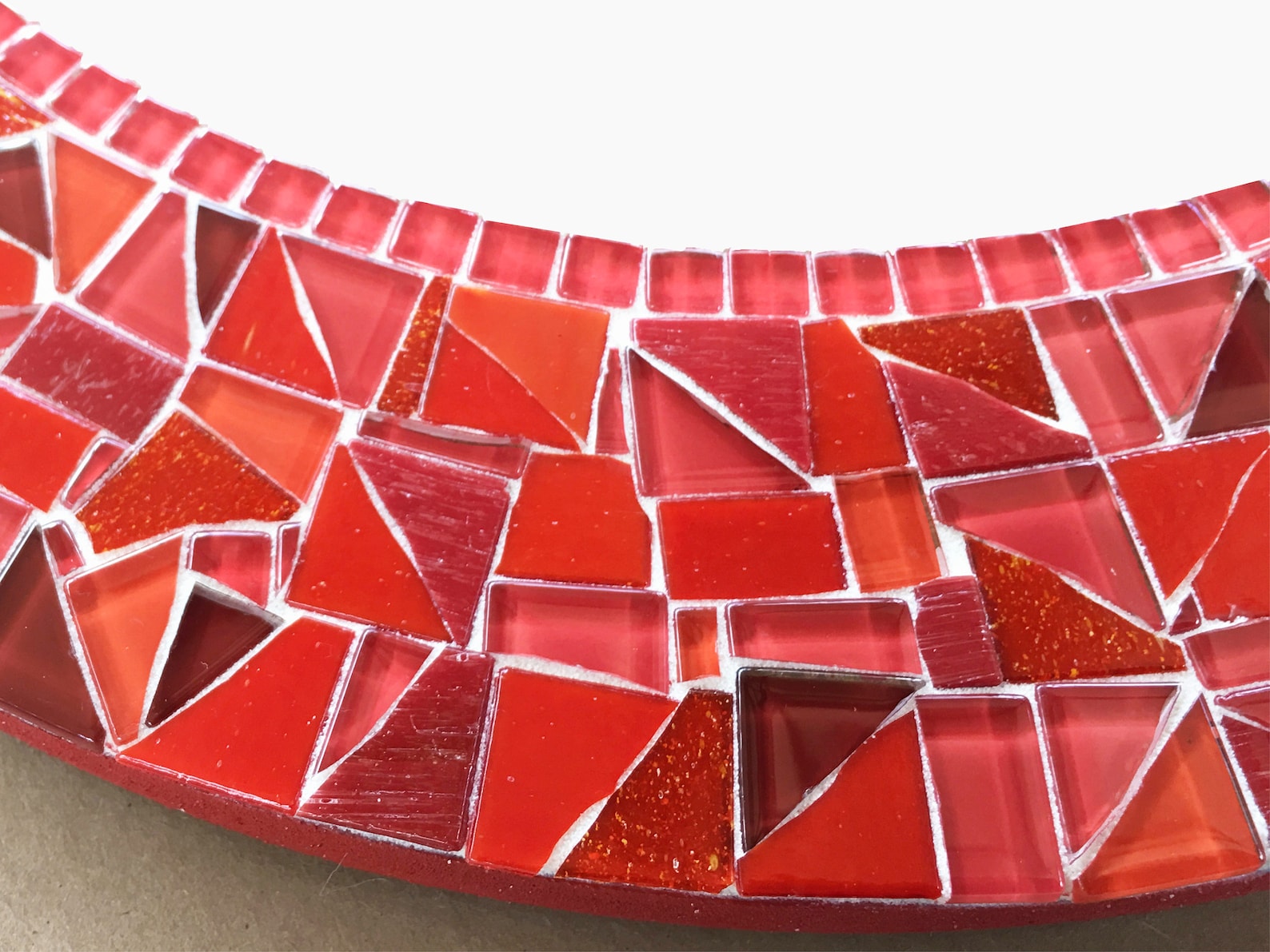 Red Mosaic Mirror Round Mirror Wall Mirror Red Home Decor - Etsy