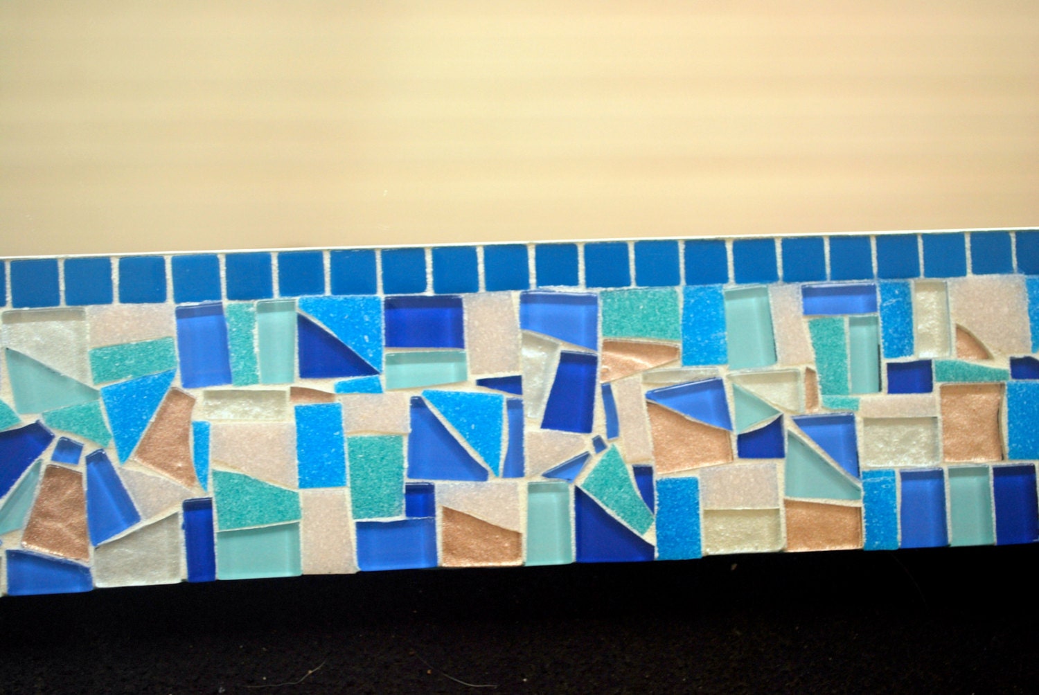Blue Mosaic Mirror // Bathroom Decor // Handcrafted Wall Art - Etsy