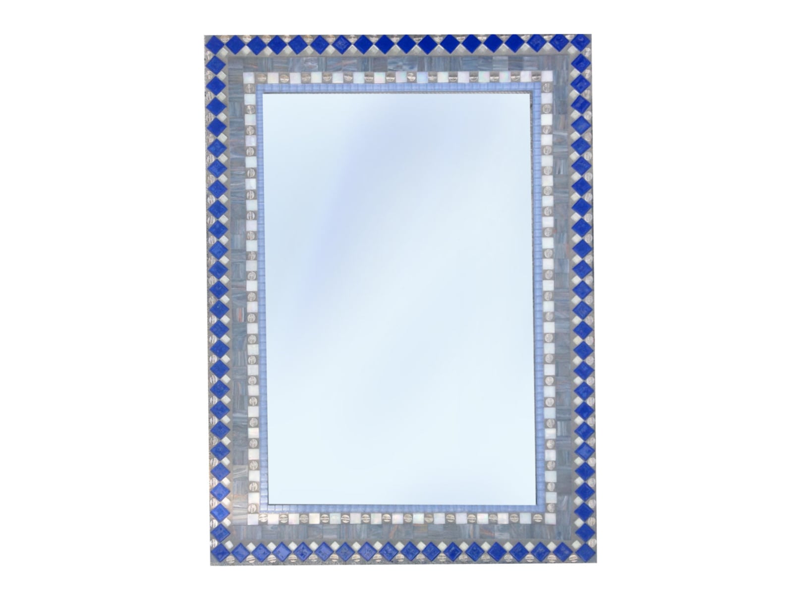 Large Wall Mirror Bathroom Mirror Gray Silver and Blue - Etsy