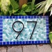 Aqua and Blue Address Sign Mosaic House Number Sign - Etsy