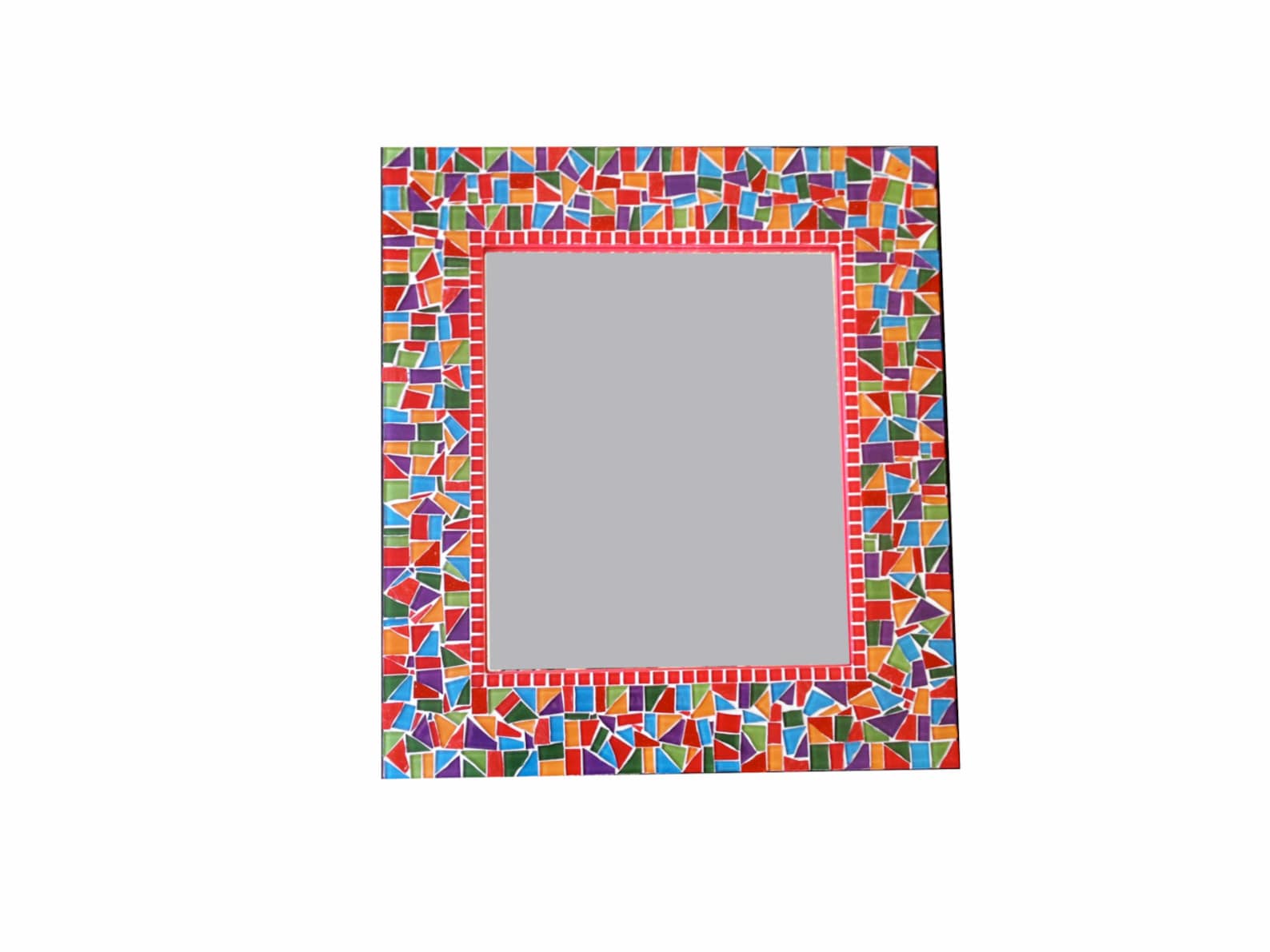Rectangular Mosaic Wall Mirror, Multicolored, Rainbow Mirror - Etsy