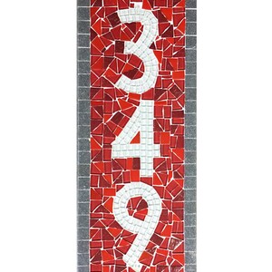 Red Address Sign / Mosaic Address Plaque / House Number Sign / Custom ...