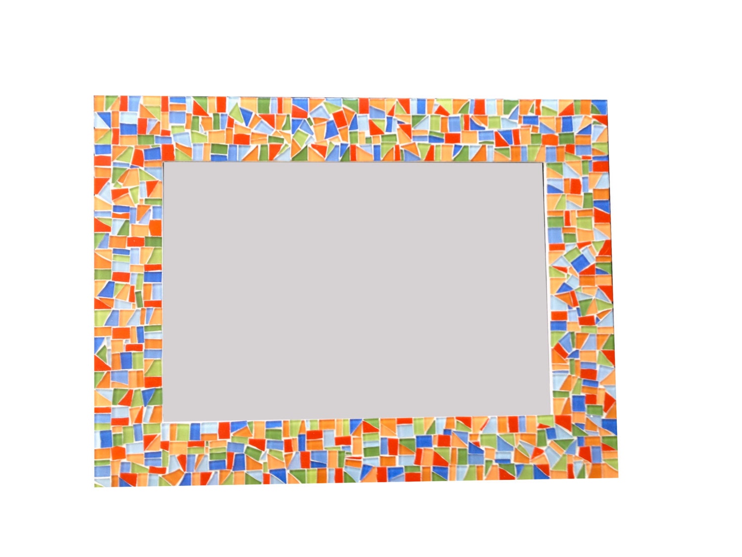 Colorful Mosaic Mirror, Orange, Blue, Green Wall Mirror, Decorative ...
