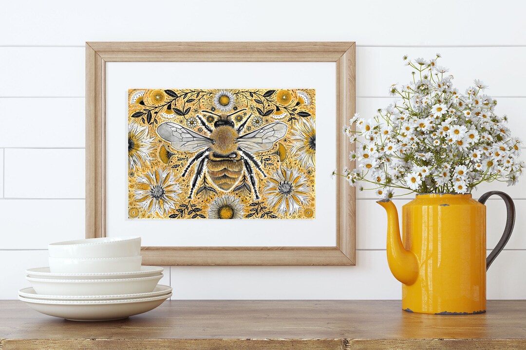 Carder Bee A4 Fine Art Print; Bumblebee Giclee Print; Bee Wall Art ...