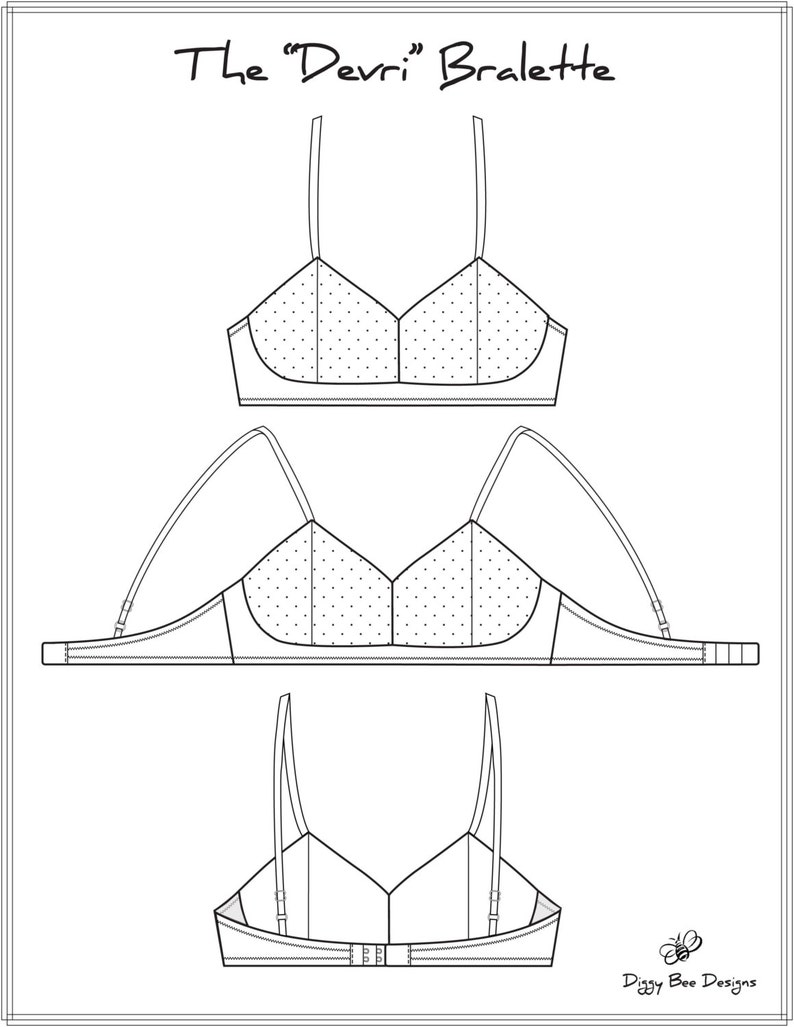 The "devri" Bralette Sewing Pattern, Digital Downloadable PDF - Etsy