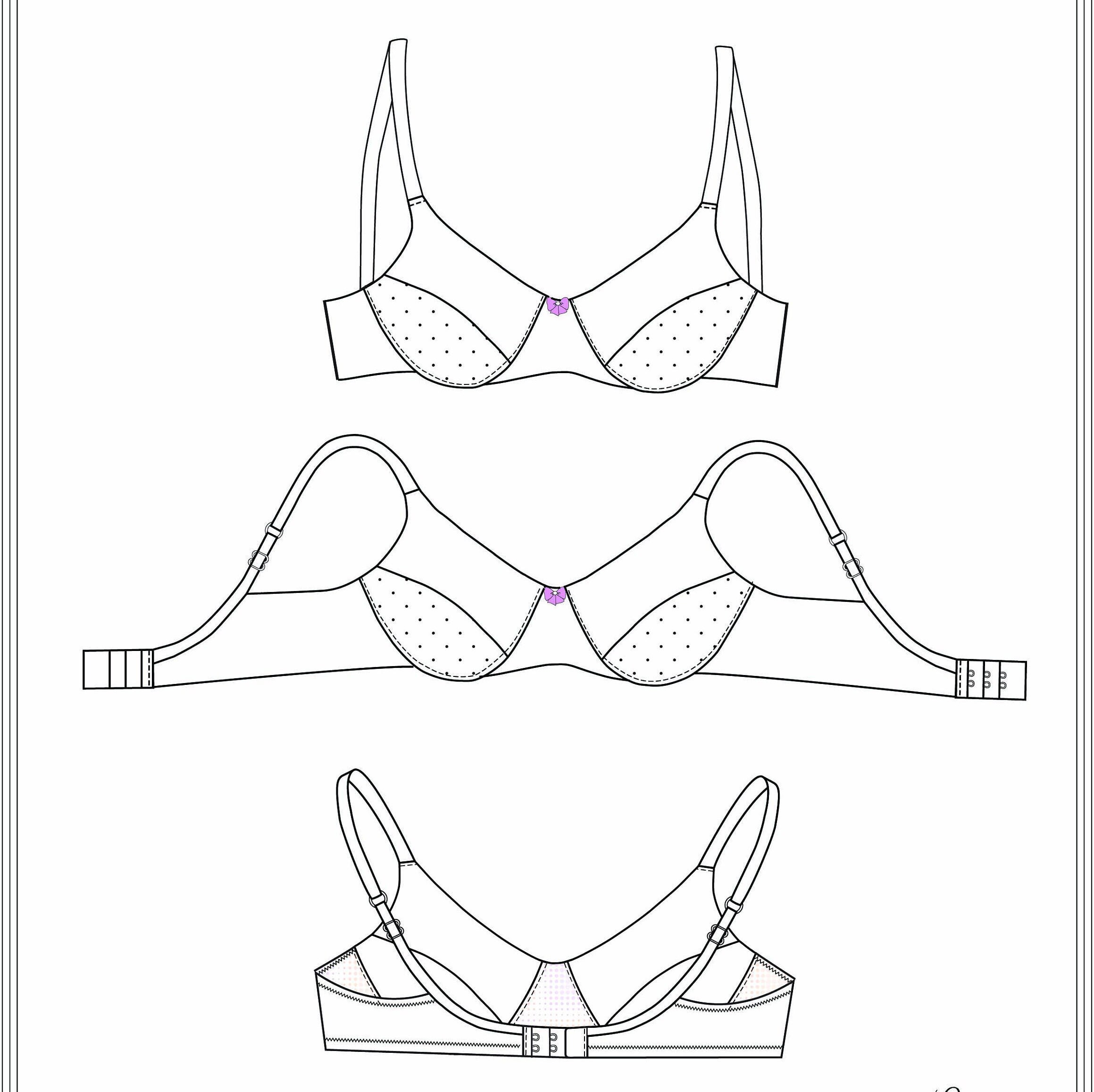 The "graci" Partial Band Bra Sewing Pattern, Digital Downloadable PDF ...
