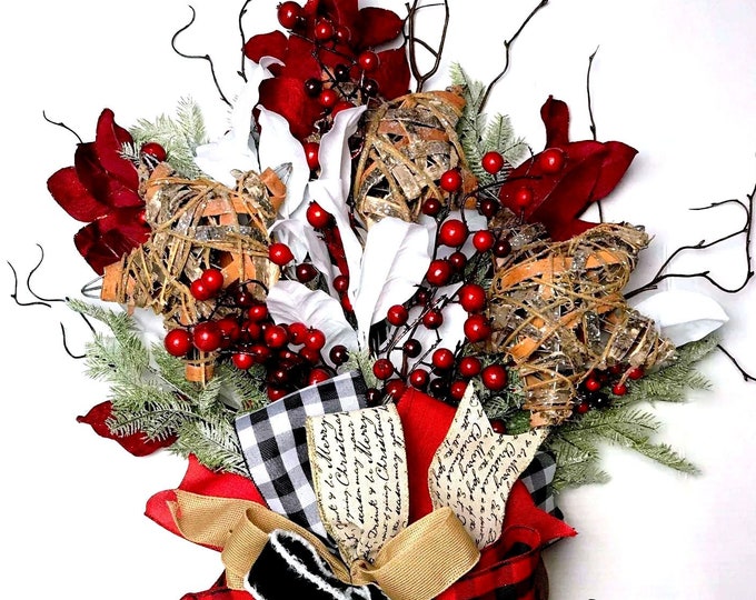 Buffalo Plaid Christmas Tree Topper Tree Topper Bow - Etsy