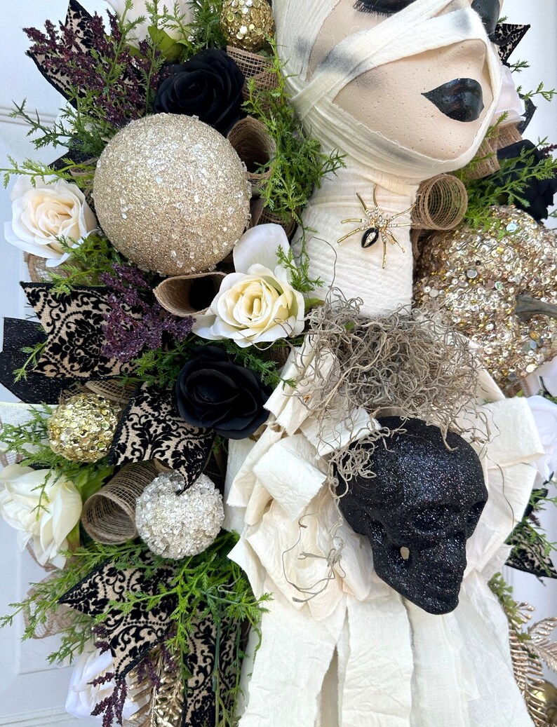 Mummy Wreath - Halloween Wreath for Front Door - Mummy Attachment ...