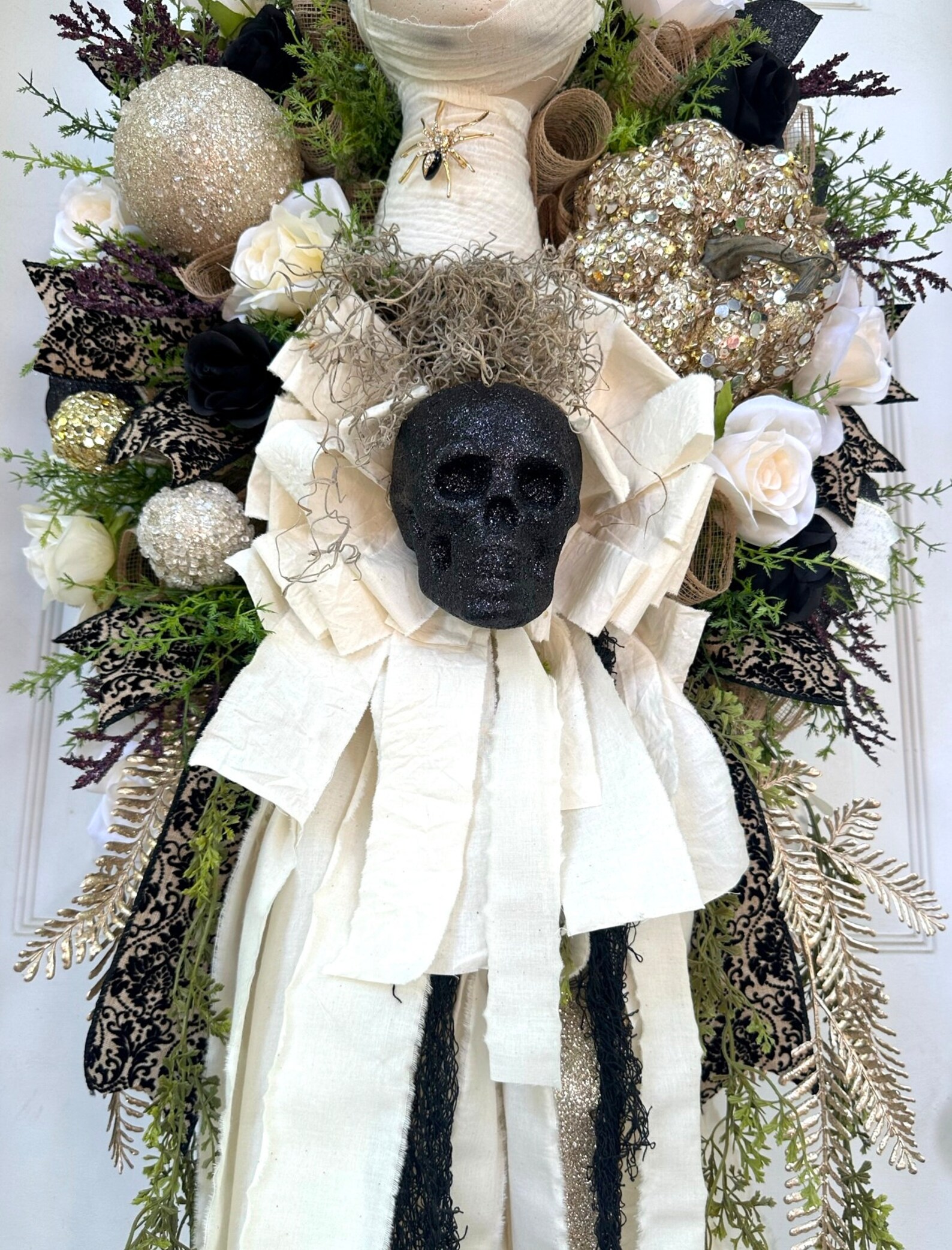 Mummy Wreath - Halloween Wreath for Front Door - Mummy Attachment ...