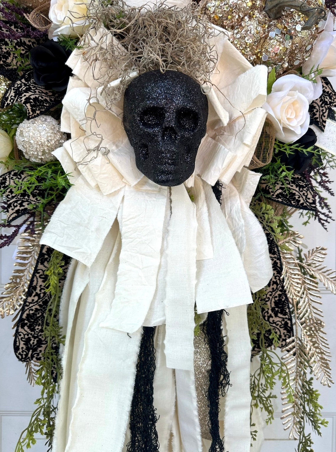 Mummy Wreath - Halloween Wreath for Front Door - Mummy Attachment ...