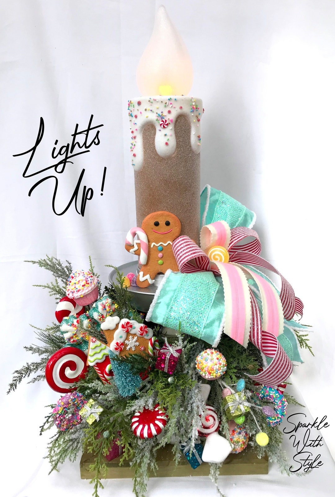 Gingerbread Decor - Centerpiece for Table - Christmas Decorations ...