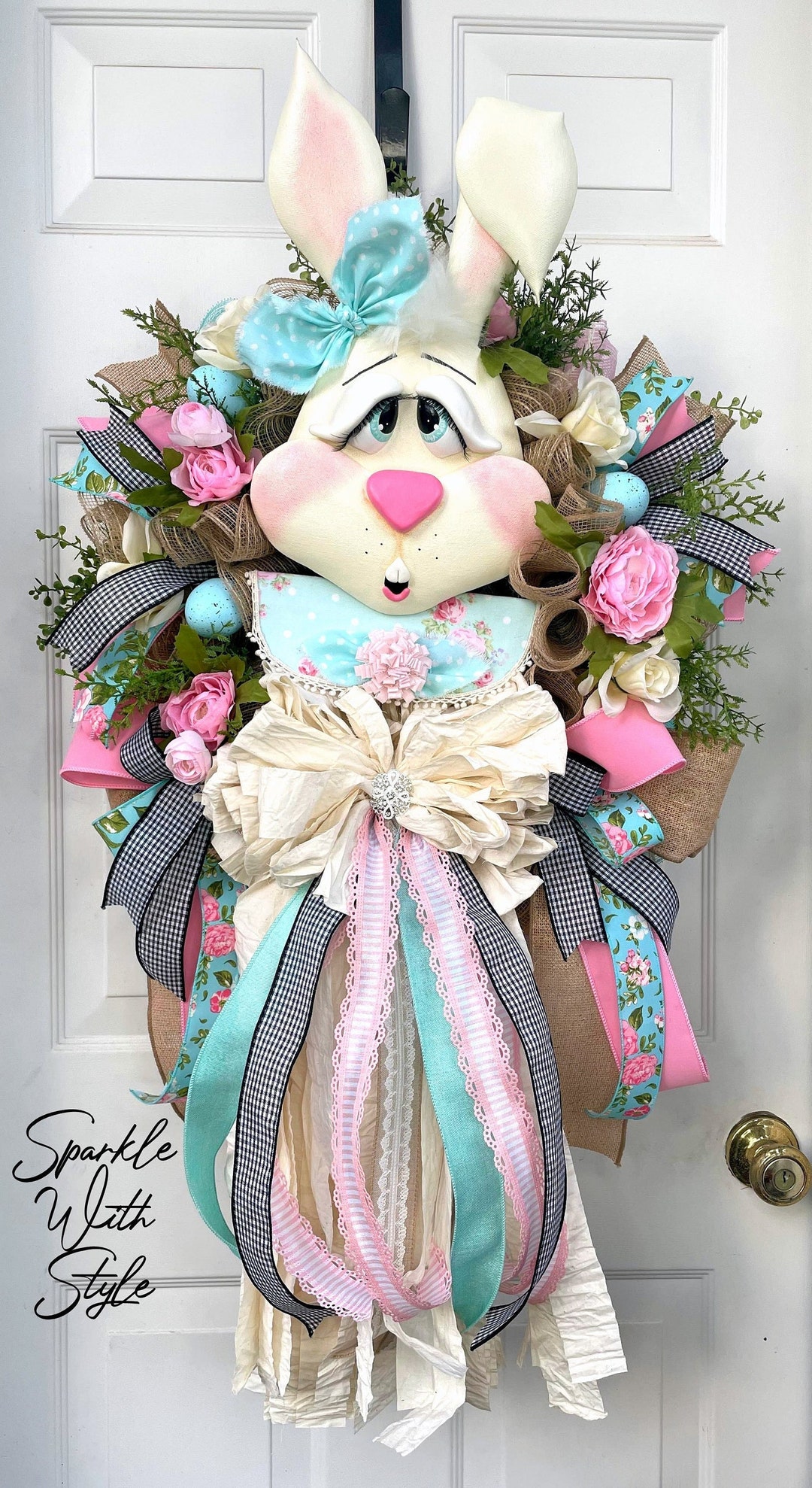 Easter Wreath for Front Door - Easter Bunny - Easter Decor - Spring ...