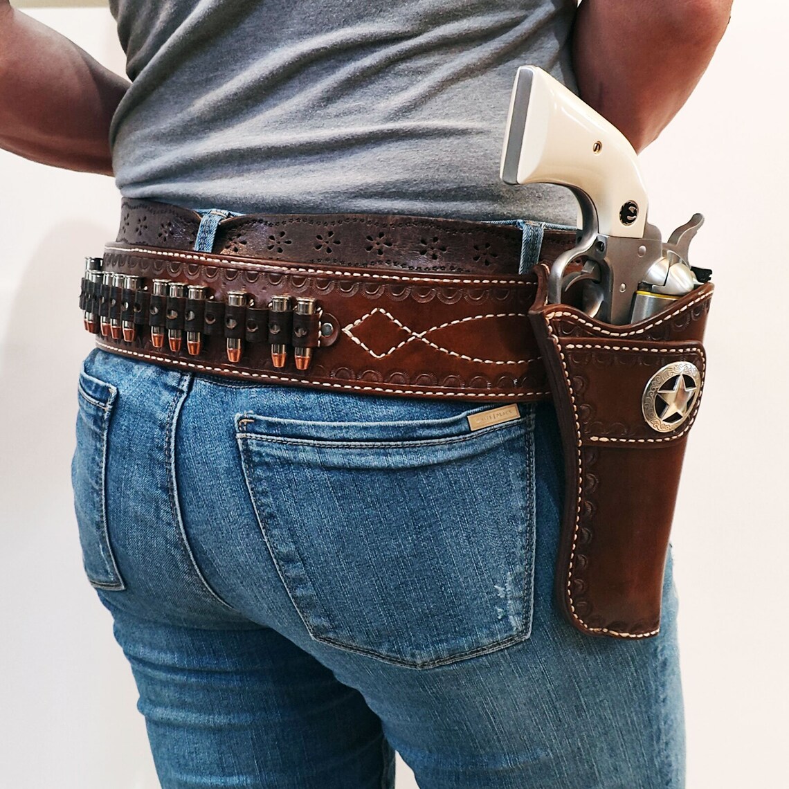 Texas Ranger Inspired Leather Rig Double Holsters Western - Etsy