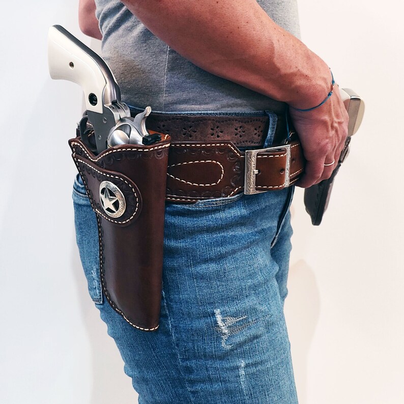 Texas Ranger Inspired Leather Rig Double Holsters Western - Etsy