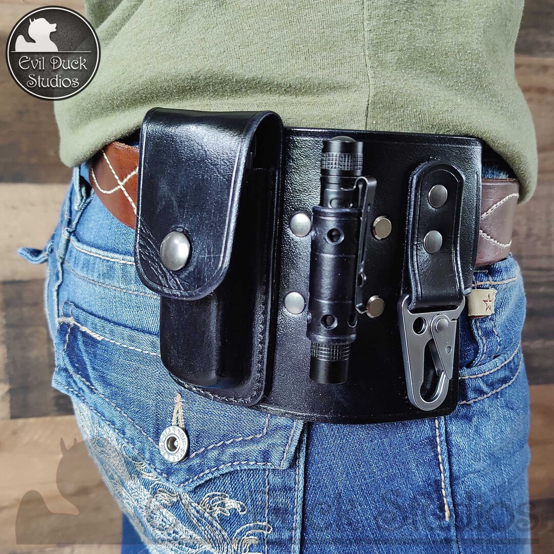 EDC Multitool Molded Leather Sheath, Belt Organizer Tool Belt for ...