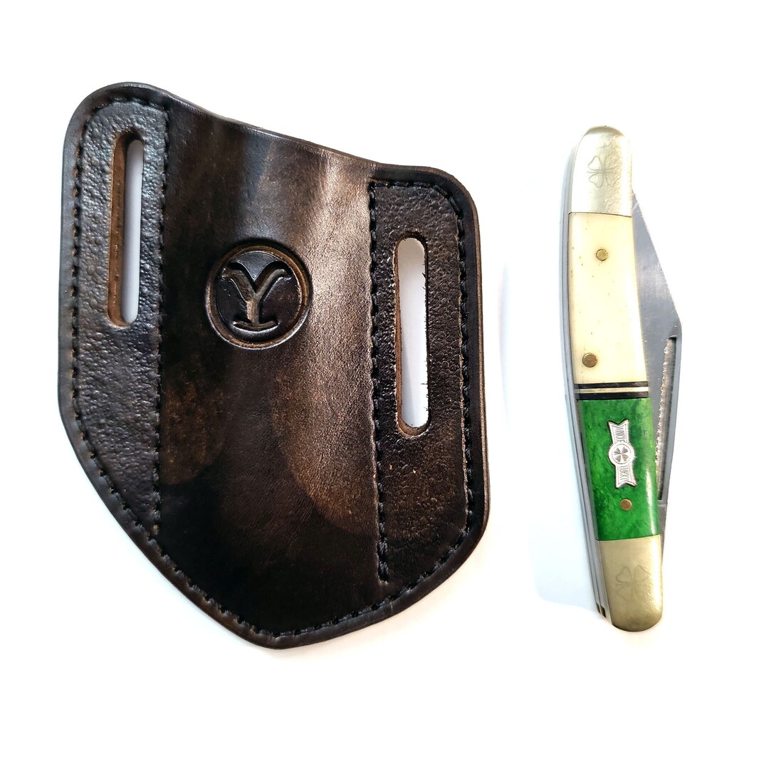 Trapper or Stockman Leather Knife Sheath Quick Draw Tooled Leather for ...