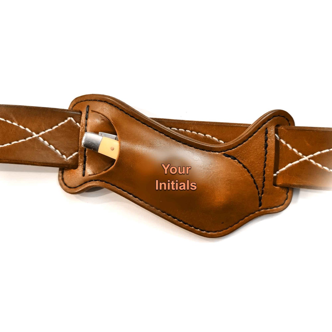Horizontal Leather Sheath LEFT Handed Personalized Tooled Leather for ...