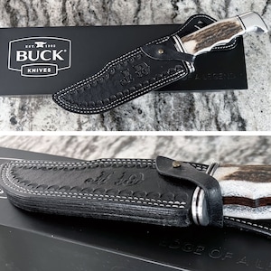 BUCK 120 Knife Sheath Horizontal Carry Behind Back Leather, Made in USA ...