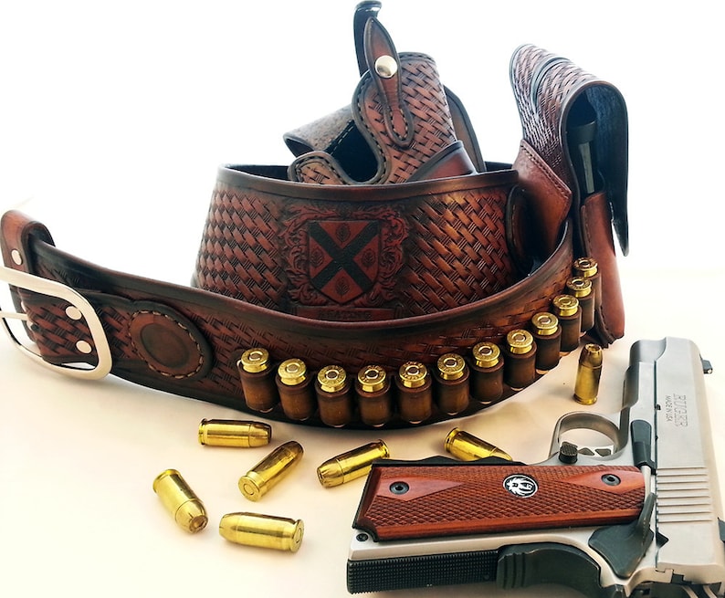 Rustic GunFighter Rig With Double Magazine Pouch and Ammo | Etsy