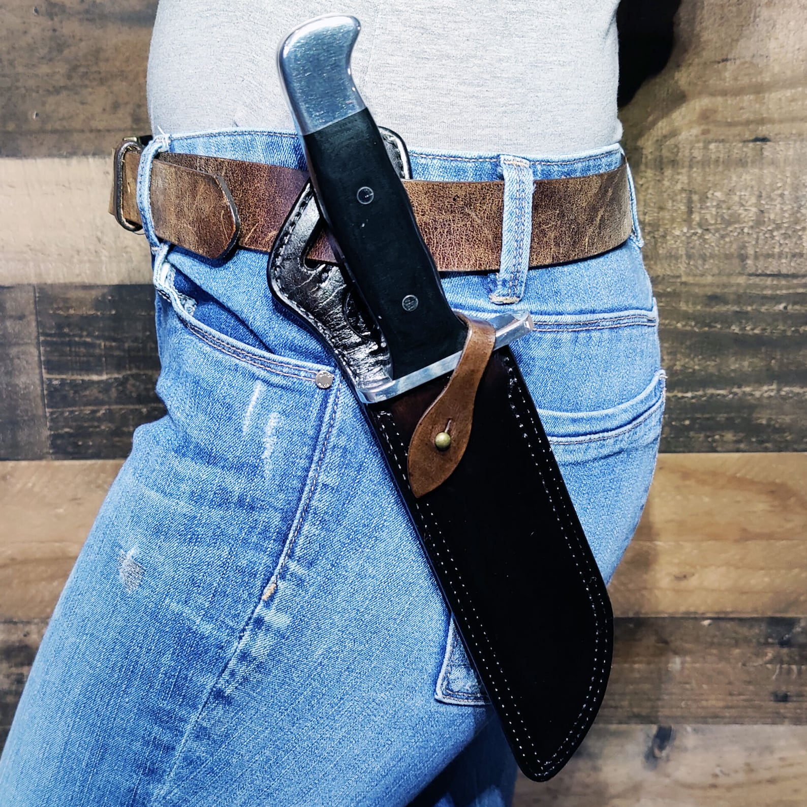 BUCK 120 Knife Sheath Horizontal Carry Behind Back Leather, Made in USA ...