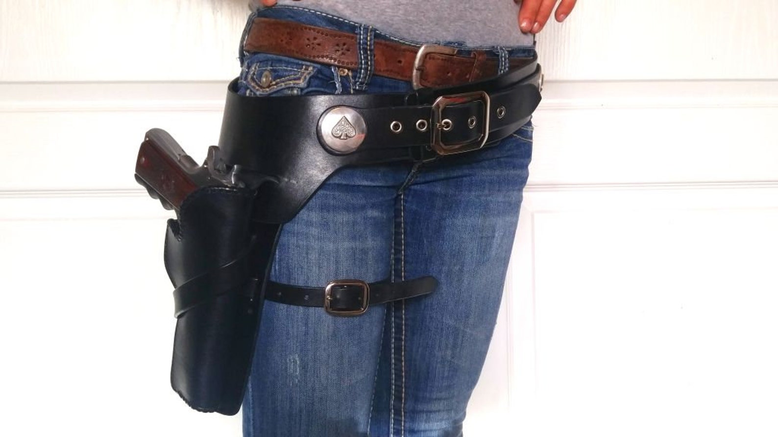 Gunfighter Rig With Solid Silver Wyatt Earp Conchos With Double ...