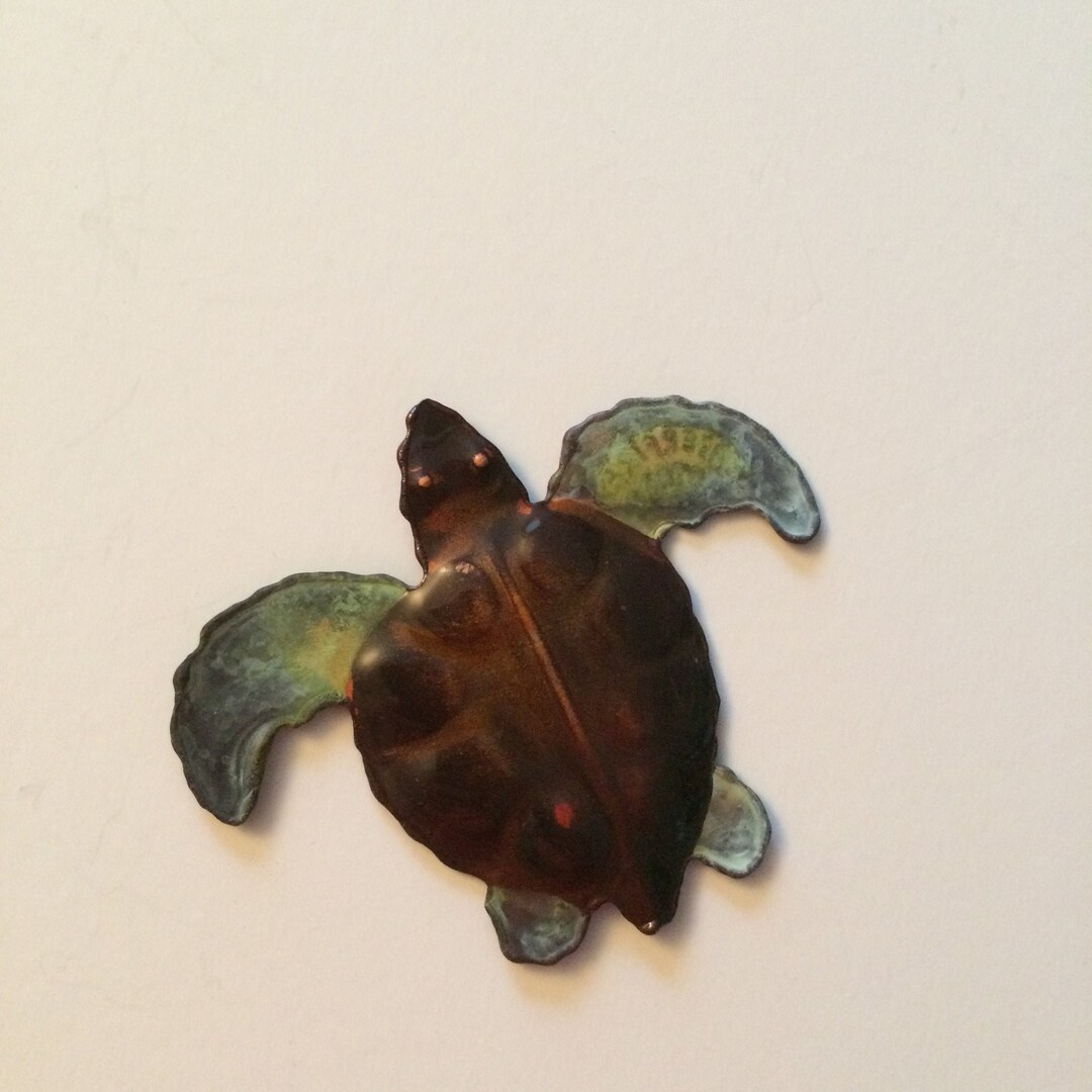 Copper Sea Turtle Hatchling/copper Ornaments/coastal Metal Wall Decor ...