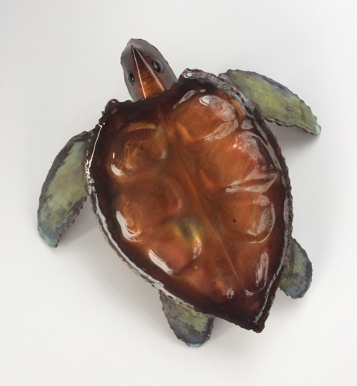 Copper Sea Turtle/coastal Art/metal Nautical Decor/hand Hammered ...