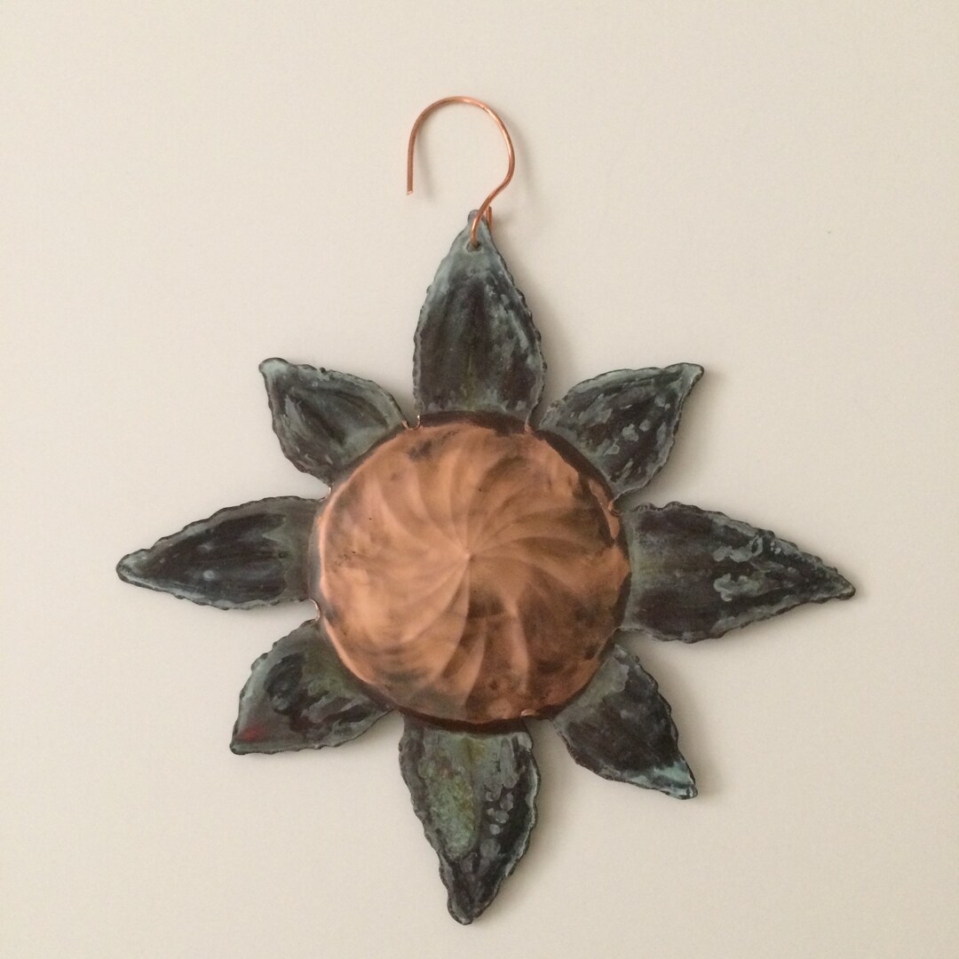 Copper Sun Ornament/country Home Decor/coastal Art/garden Decor ...