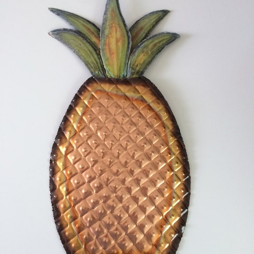 Copper Pineapple/hammered Metal Wall Art/kitchen Decor/copper - Etsy