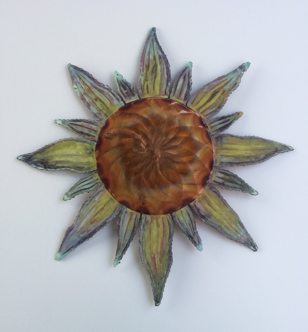 Sun Wall Decor 16"x16",copper Sun,sun Wall Art,wall Hangings,outdoor ...