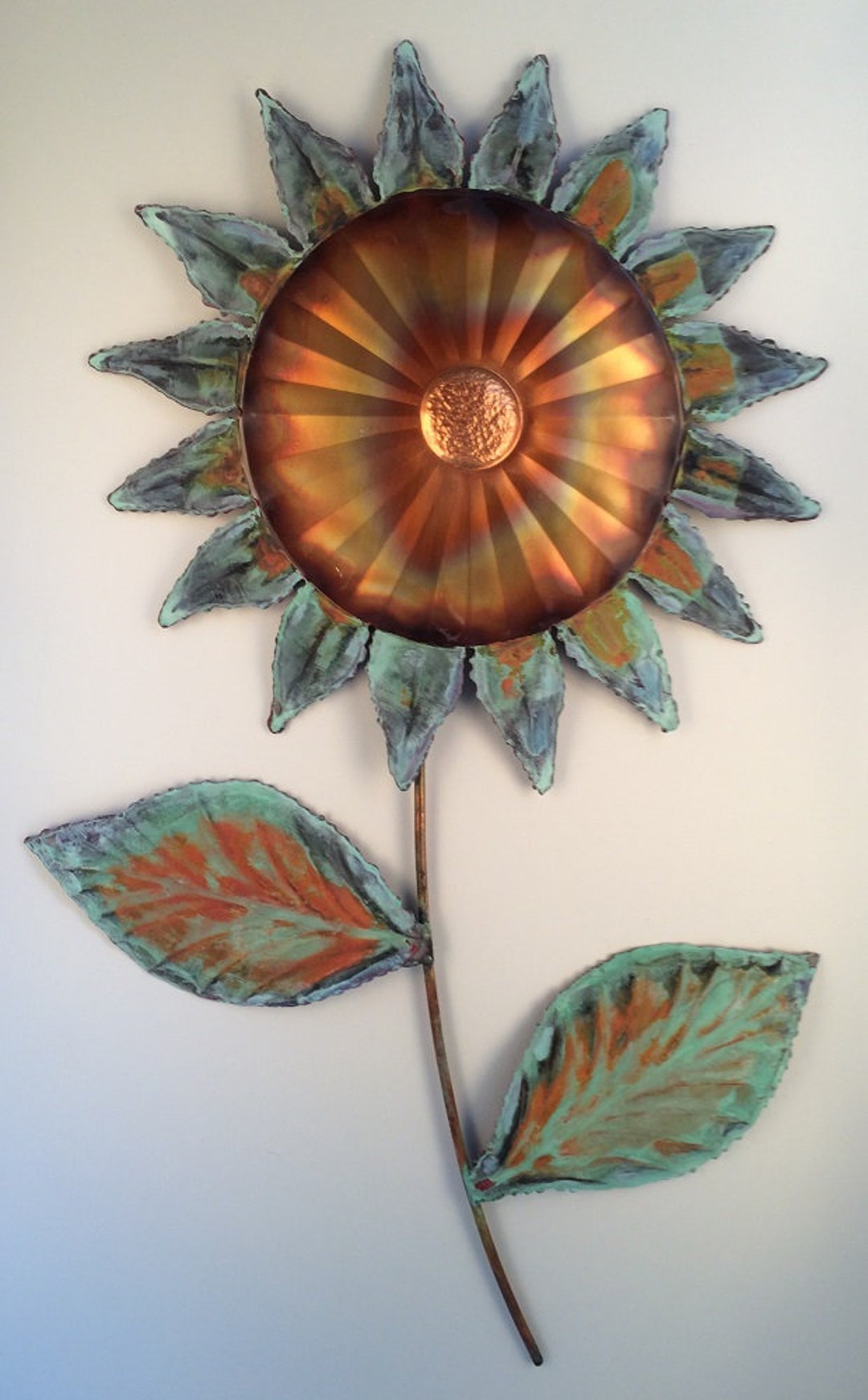 Sunflower Decor 18"x11",copper Sunflower,wall Art Decor,outdoor Decor ...