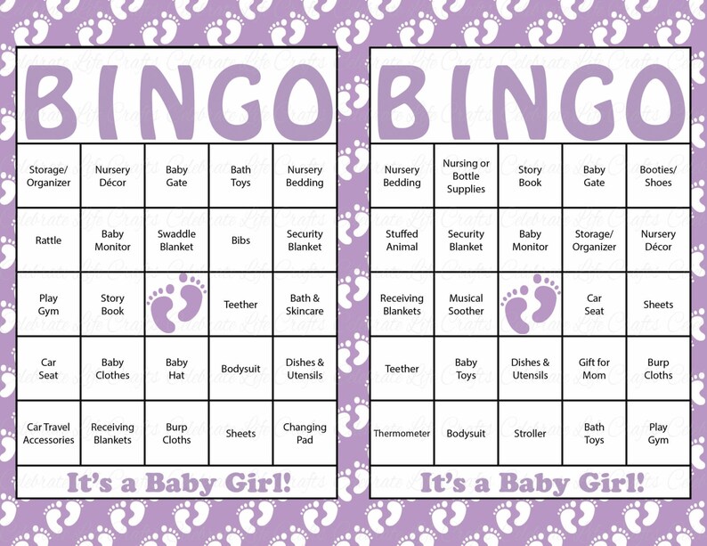 60 Baby Feet Baby Shower Bingo Cards 60 Prefilled Bingo - Etsy