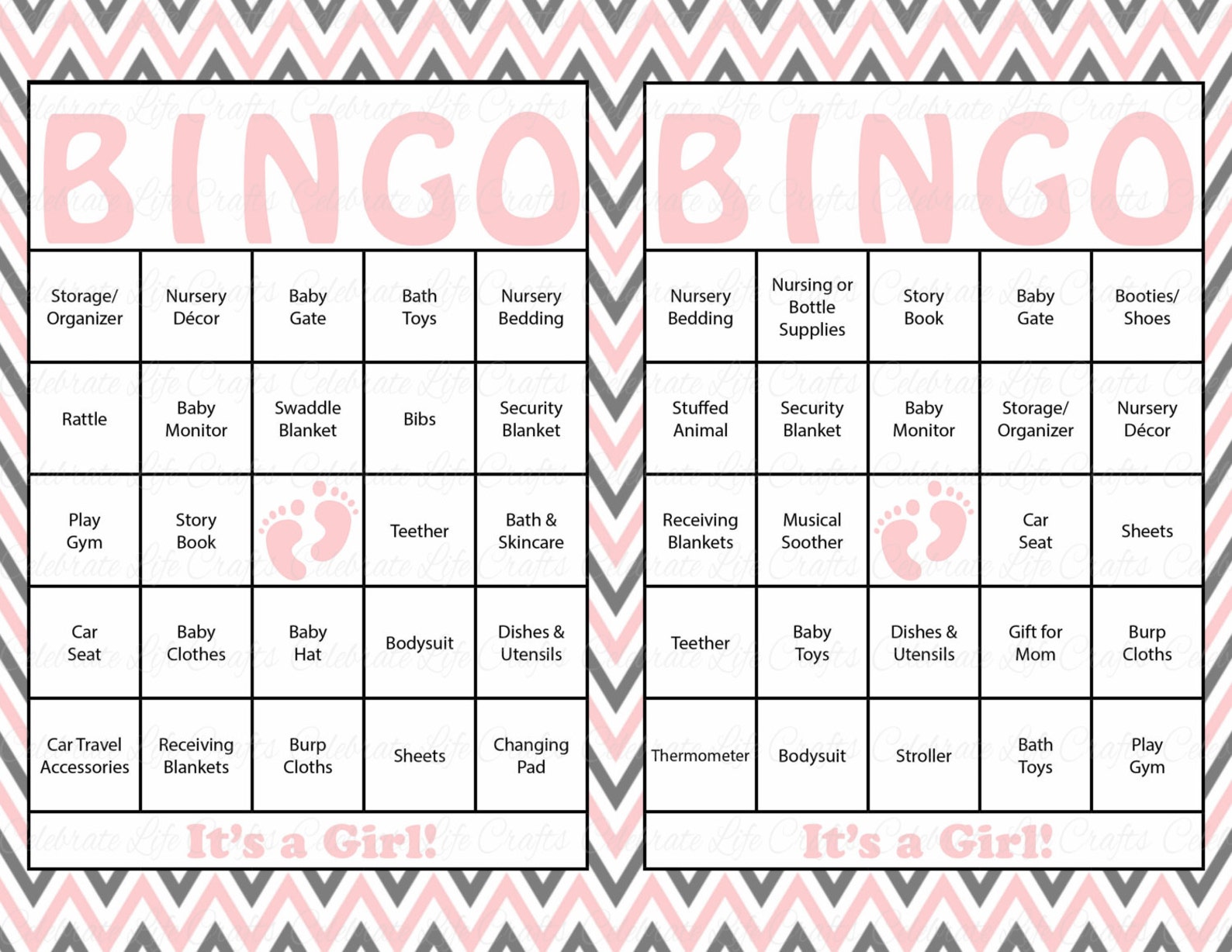 100 Baby Feet Baby Shower Bingo Cards 100 Prefilled Bingo | Etsy