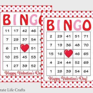 100 Valentines Bingo Cards - Printable Valentine Bingo Cards - Instant ...