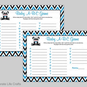 Baby ABC Game Baby Shower Game Printable Baby Shower Games - Etsy