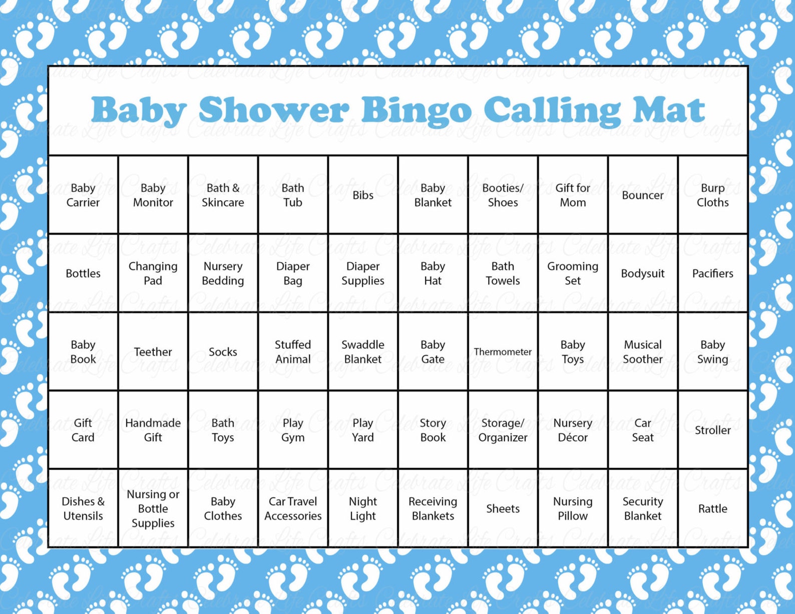 60 Baby Feet Baby Shower Bingo Cards 60 Prefilled Bingo - Etsy