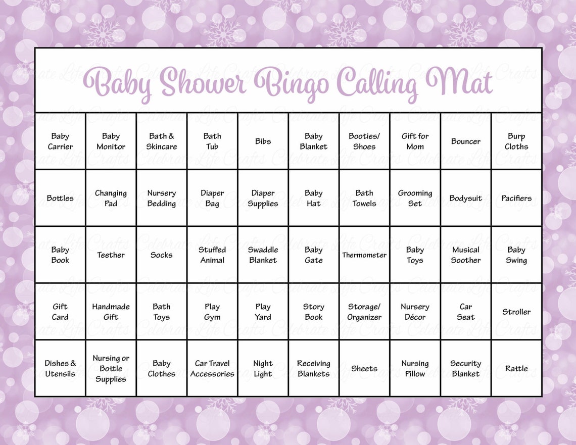 60 Winter Baby Shower Bingo Cards Girl Baby Shower Games - Etsy