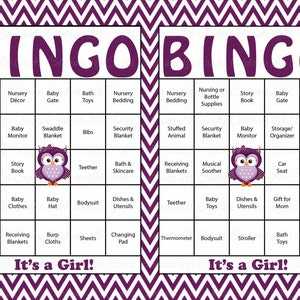 60 Owl Baby Shower Bingo Cards 60 Prefilled Bingo Cards - Etsy