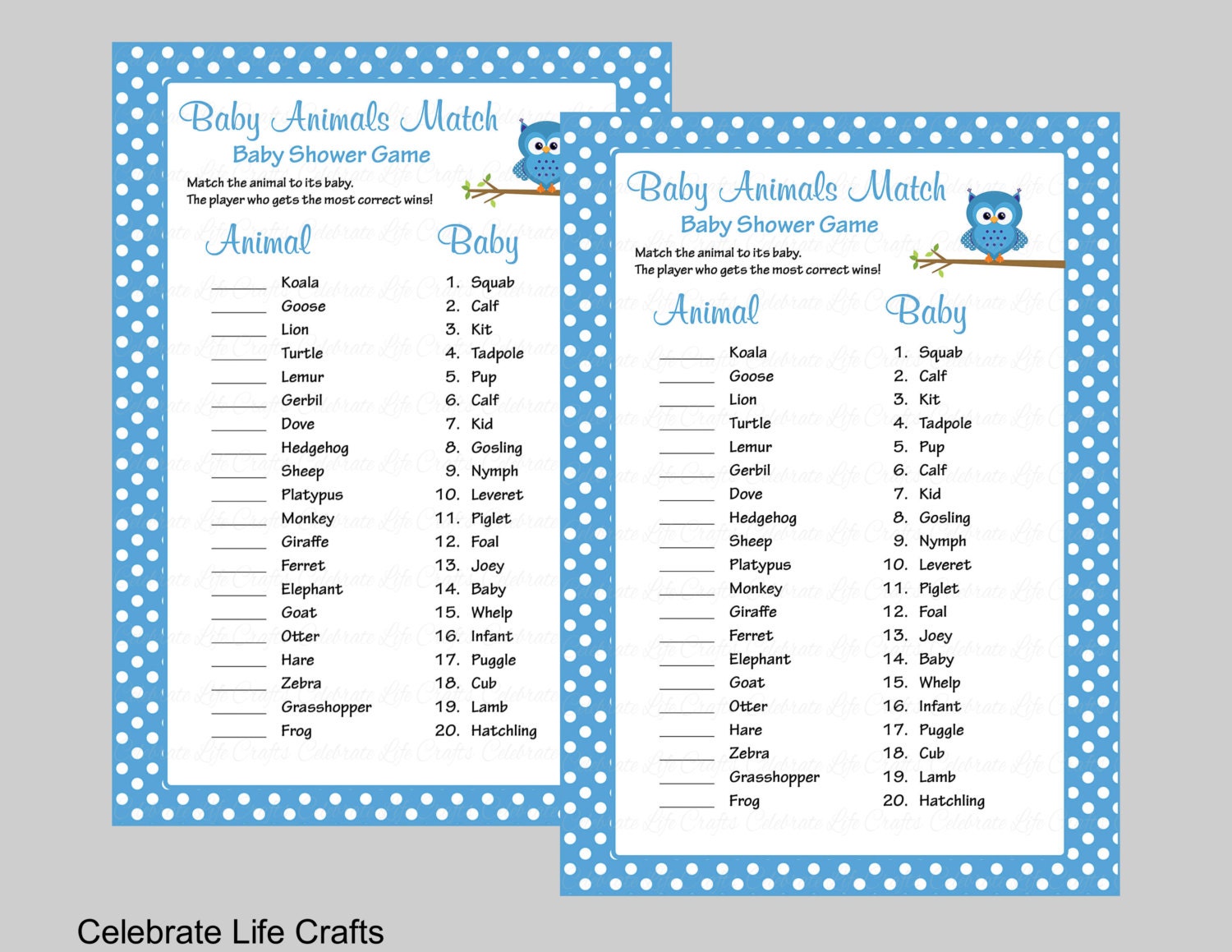 12 Lion Cub Baby Shower Printable Games Including Answer Keys Party ...