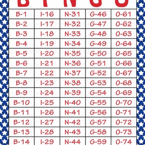 100 Printable Patriotic Bingo Cards - Independence Day Party Game ...