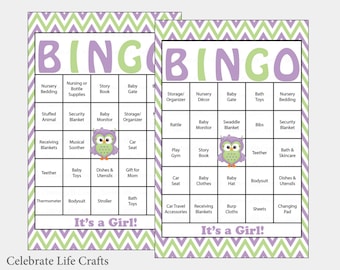 60 Baby Feet Baby Shower Bingo Cards - 60 Prefilled Bingo Cards - Girl ...