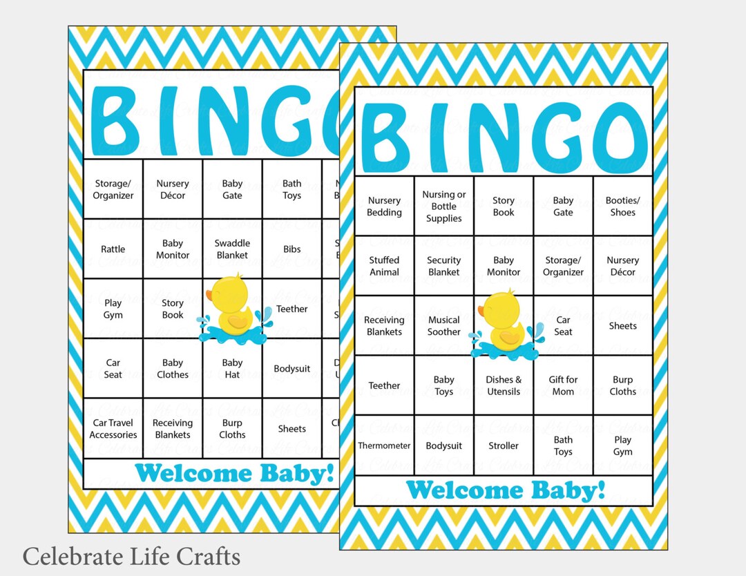 60 Rubber Duck Baby Shower Bingo Cards 60 Prefilled Bingo - Etsy Australia