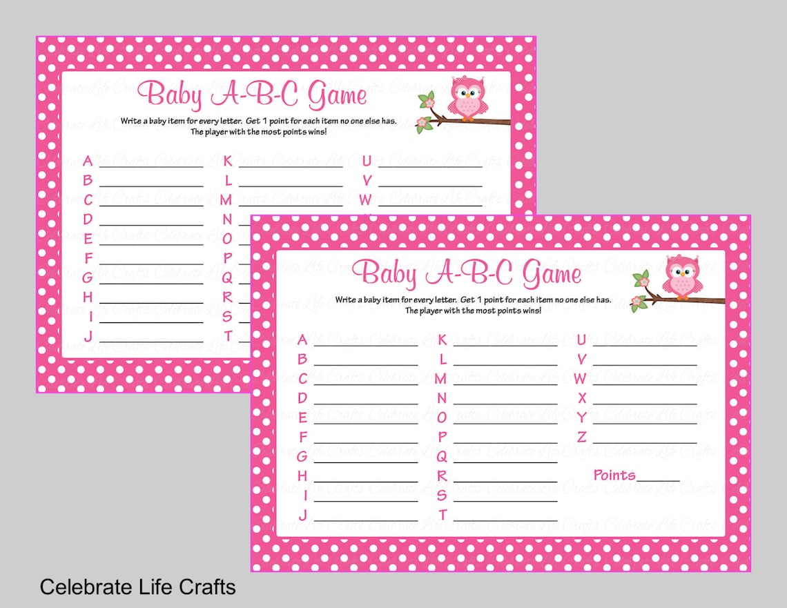 Baby Shower Baby ABC Game Printable Baby Shower Games - Etsy