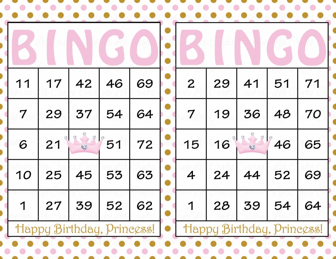 30 Birthday Printable Bingo Cards Instant Download Pink and Gold ...