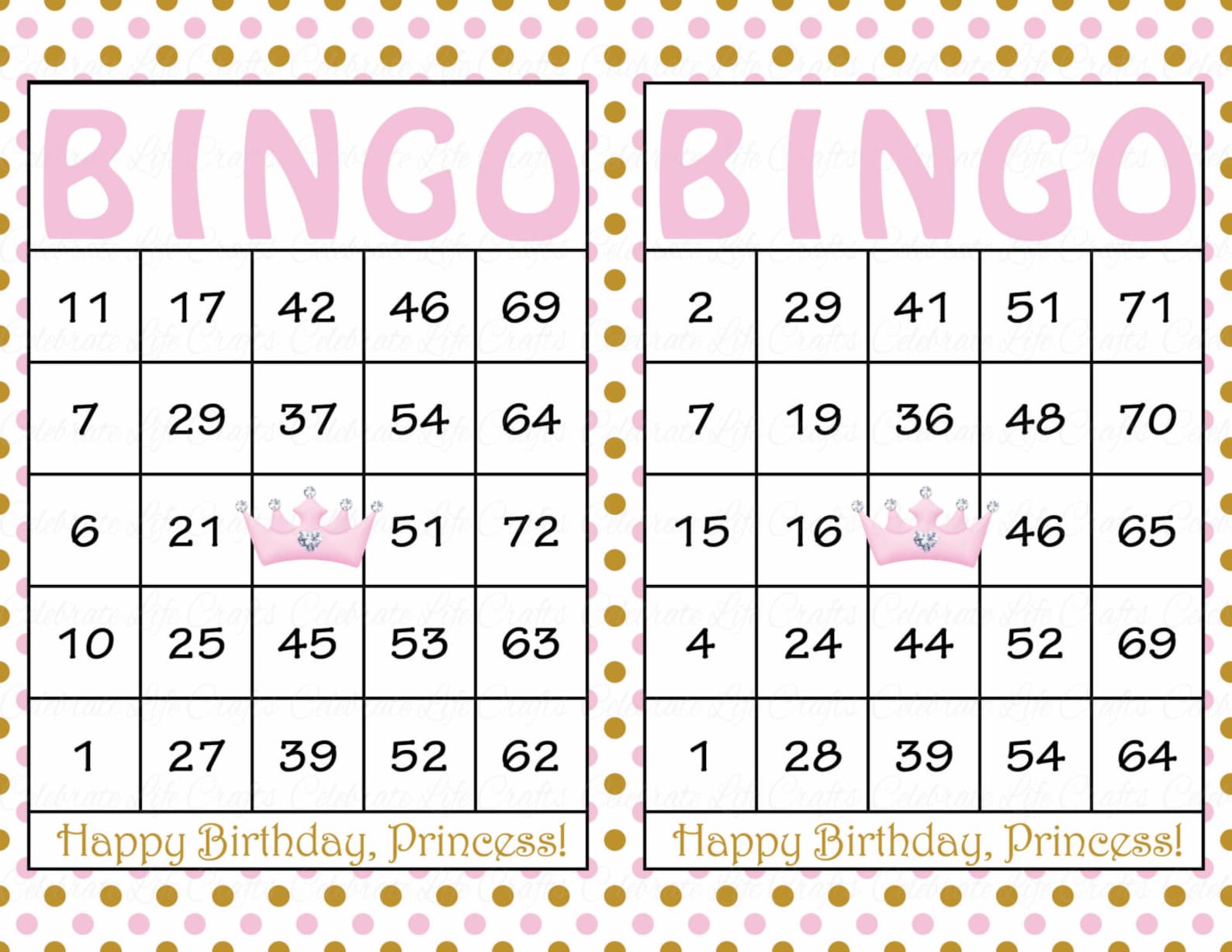 30 Birthday Printable Bingo Cards Instant Download Pink and Gold ...