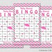60 Pink Baby Shower Bingo Cards Download Printable Baby Shower Games ...