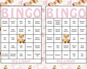30 Owl Baby Shower Bingo Cards - Printable Party Baby Girl - Prefilled ...